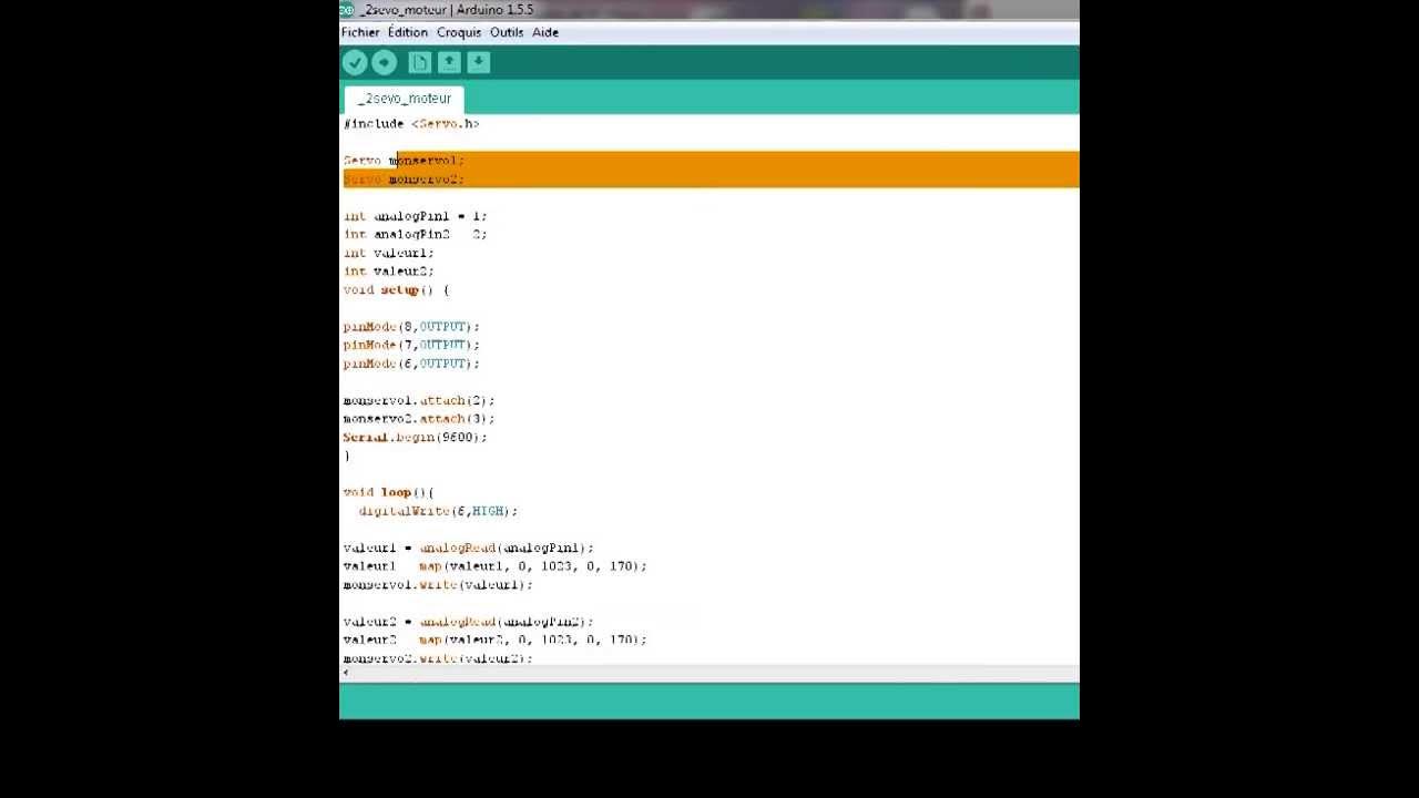 ARDUINO FRANÇAIS TUTO COMPLET:La 1er programmation servo-moteur partie ...