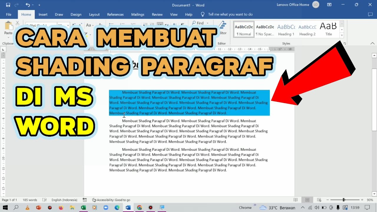 Cara Membuat Shading Paragraf di Ms Word - YouTube