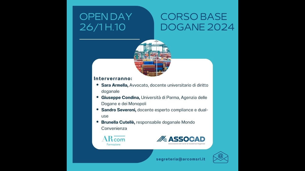 Open Day Corso Base Dogane 2024 - Import Export senza più segreti - YouTube