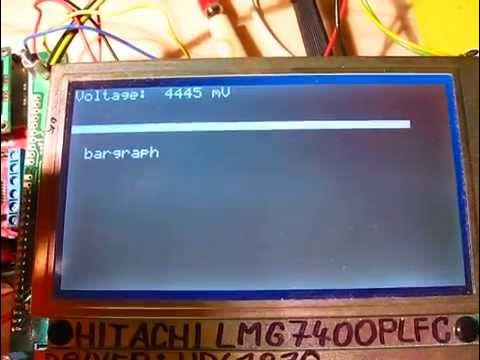 Big lcd voltmeter with bargraph using AVR ATmega32 - YouTube