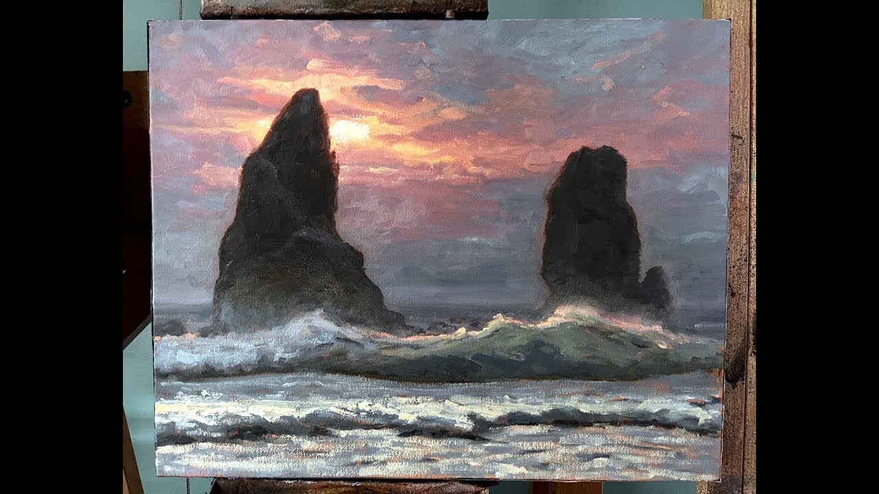 Painting Waves and Rocks part 2 - YouTube
