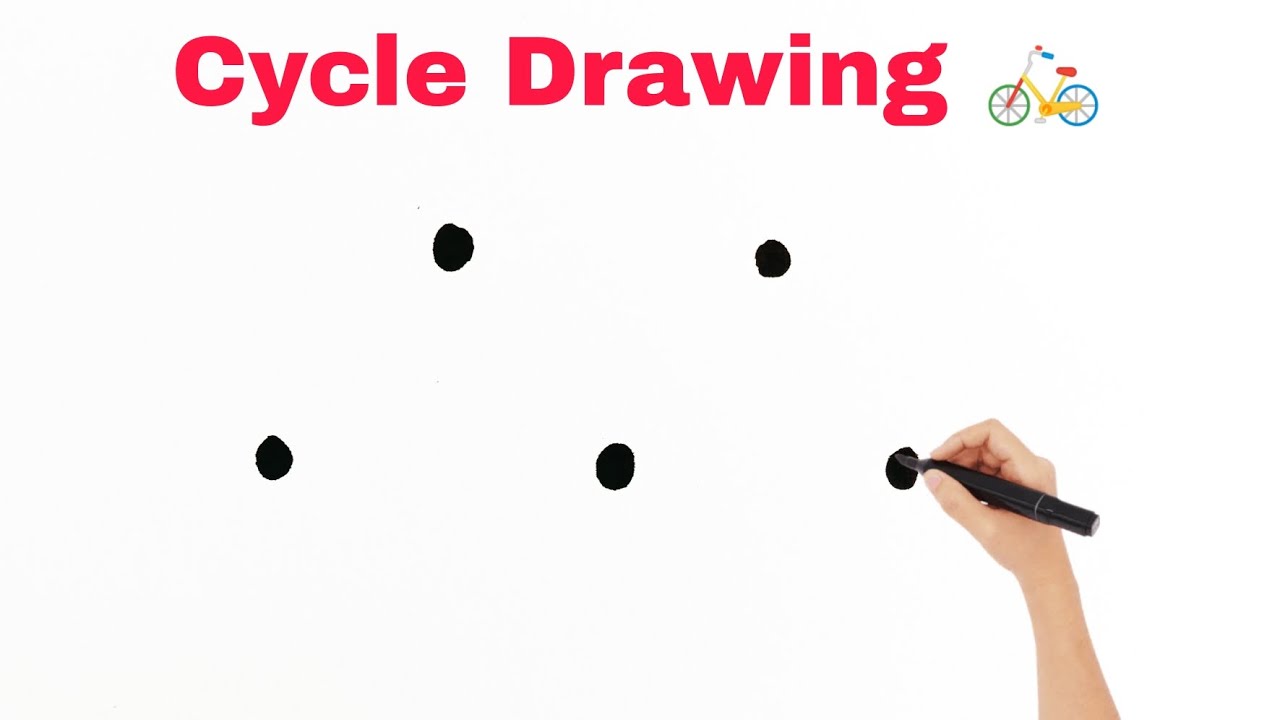 How To Draw Cycle From 5 Dots | Bycycle Drawing With 5 Point | How To ...