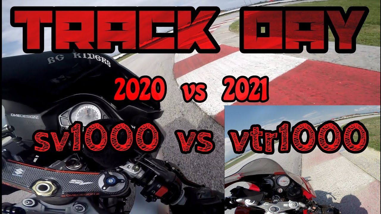 TrackDay 2021[SV1000] vs TrackDay 2020[VTR1000] - YouTube