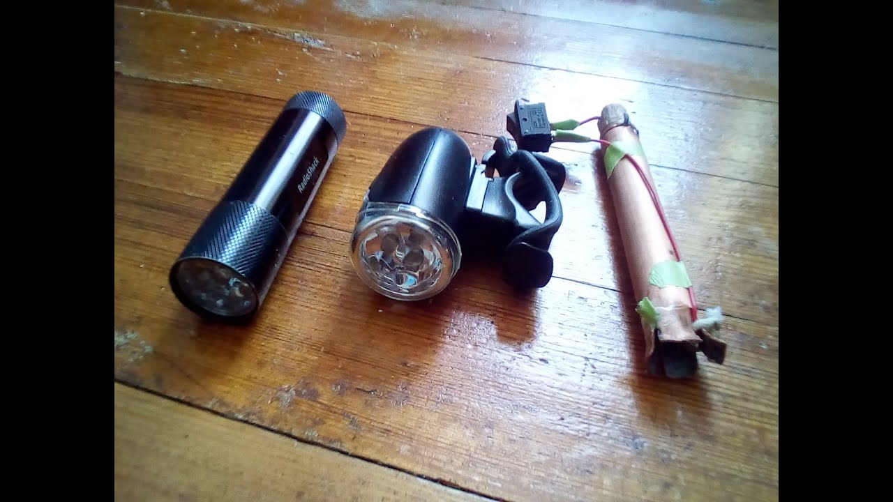 Homemade and Factory made Flashlight Comparison - YouTube