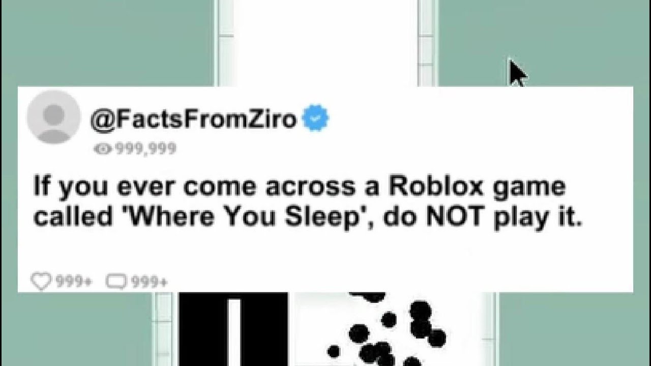 If you ever come across a Roblox game called 'Where You Sleep', do NOT ...