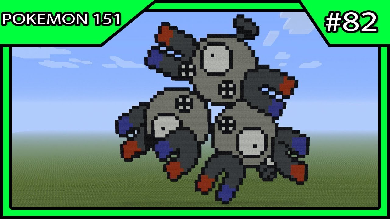 Minecraft Tutorial: Pokemon Pixel Art Magneton - YouTube