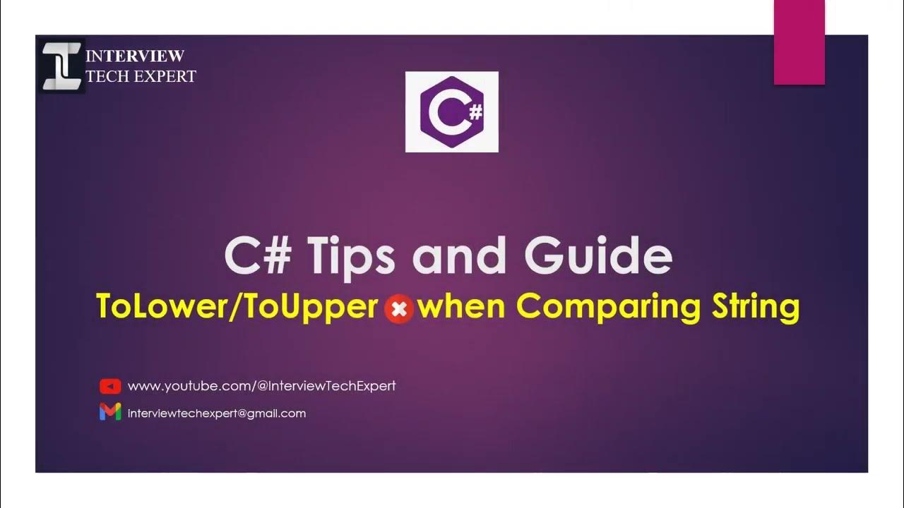 Avoid Using Tolowertoupper When Comparing String C Tips And Guide Interview Question Net