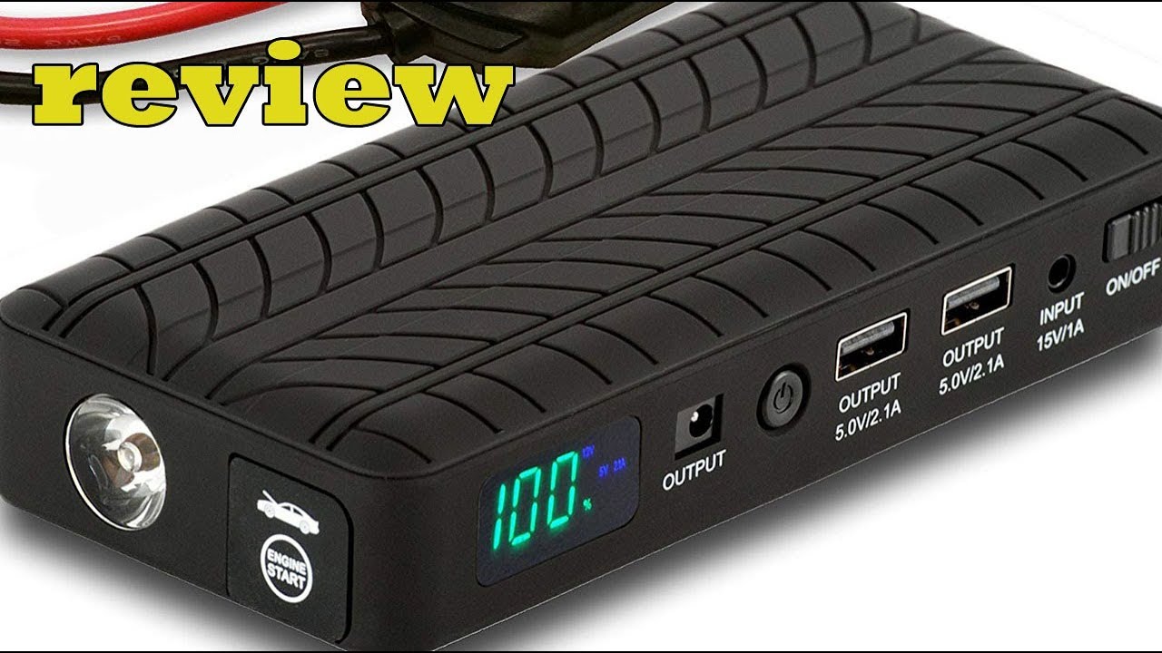 Rugged Geek RG1000 Safety 1000A Portable Car Jump Starter review - YouTube