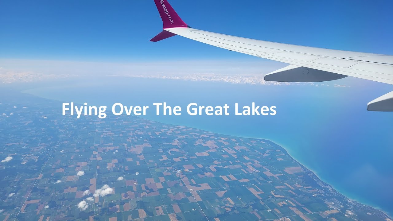 Flying over The Great Lakes-West bound - YouTube
