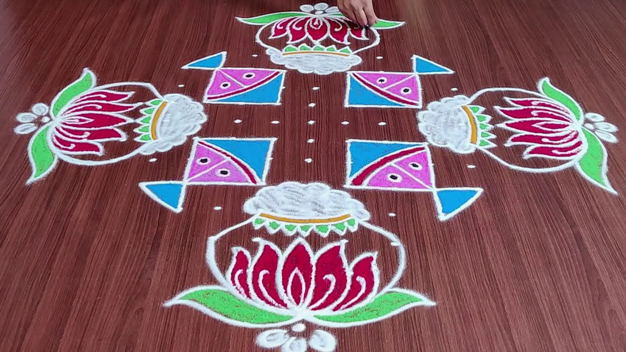 Pongal Pot Rangoli 2021 | 15 Dots Sankrankranthi Special Muggulu 2021 ...