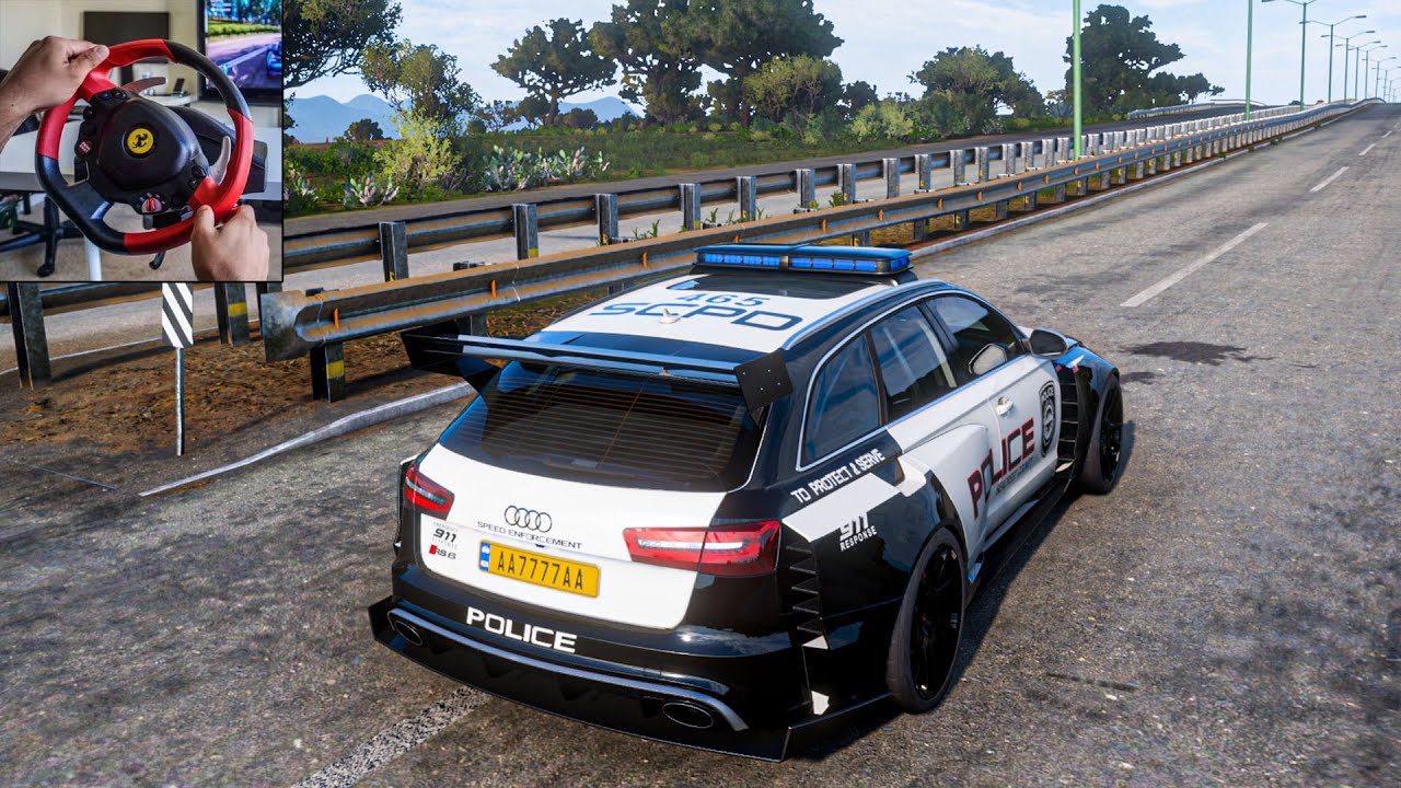 POLICE Audi RS6 Avant - Forza Horizon 5 | Steering Wheel Gameplay - YouTube