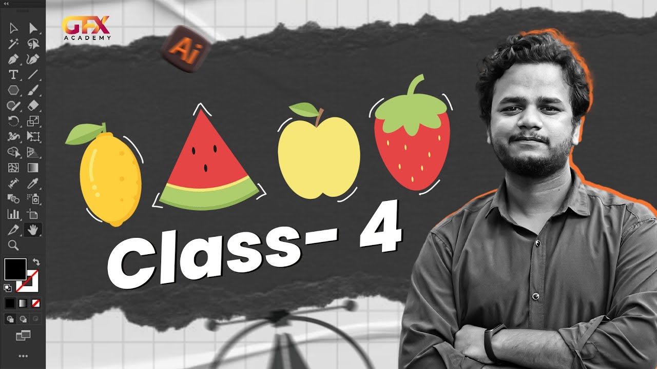 Create Fruit Vectors Using Basic Shapes | Illustrator Bangla Tutorial ...