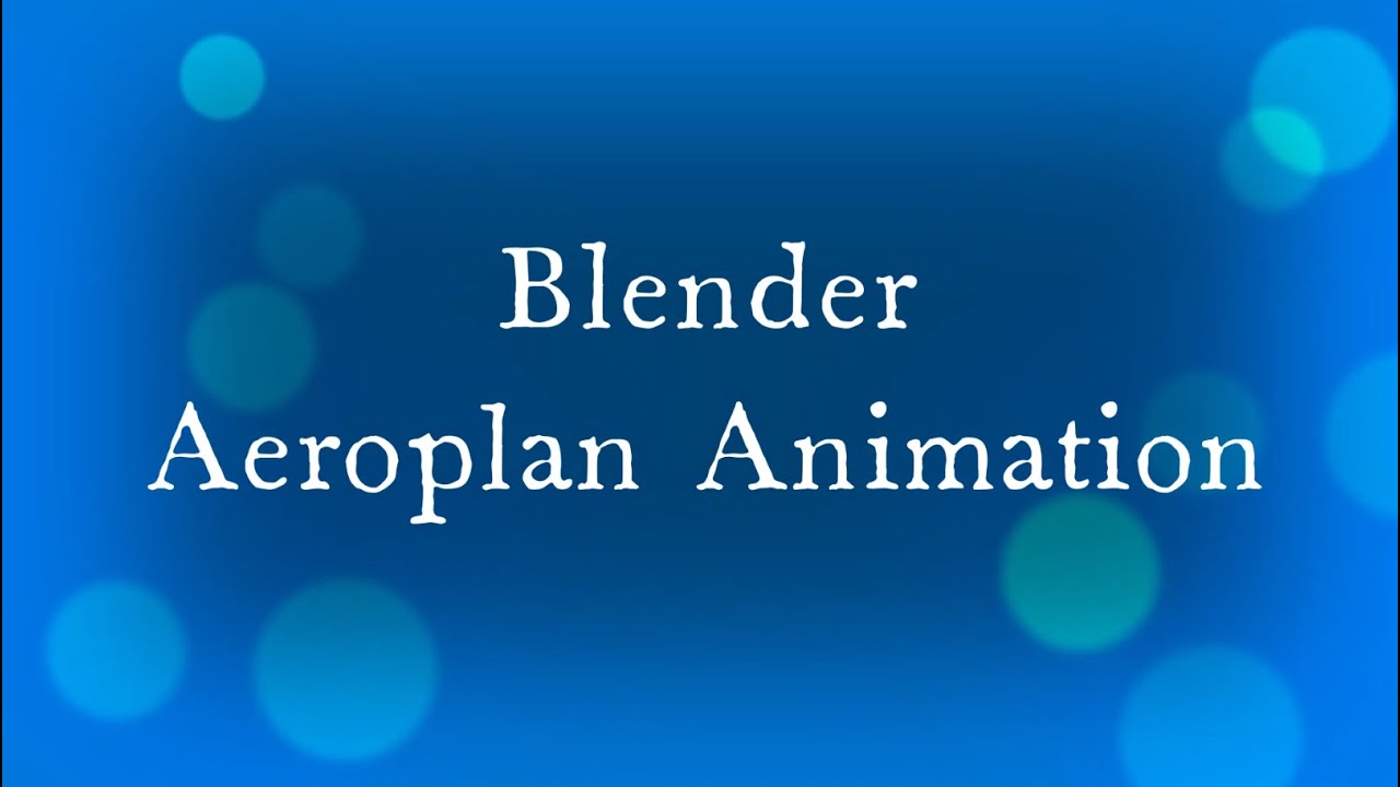 Blender Aeroplan Render Animation - YouTube