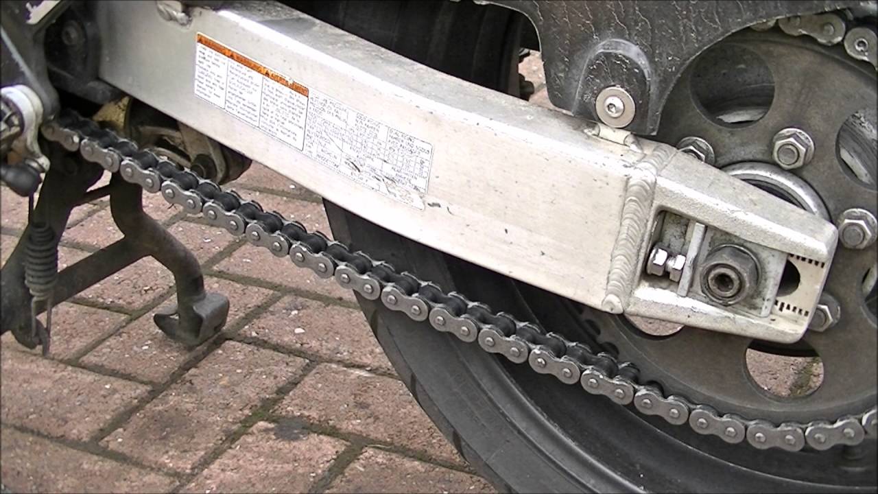How to adjust the chain on an old bike ie The Bandit 1200 - YouTube