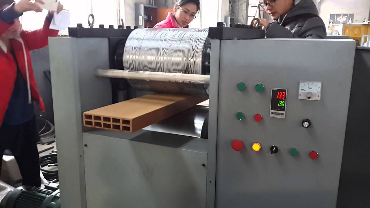 wpc board/ MDF panel embossing machine - YouTube