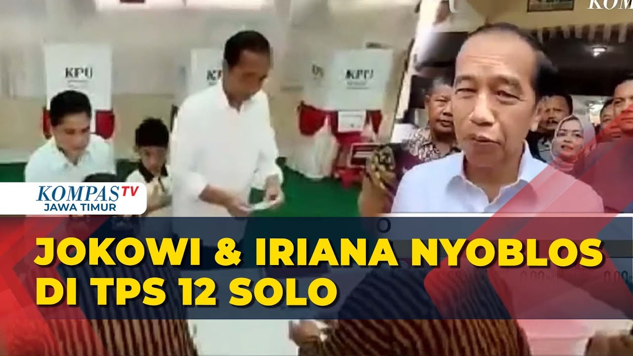 Momen Jokowi dan Iriana Gunakan Hak Pilih di TPS 12 Solo - YouTube