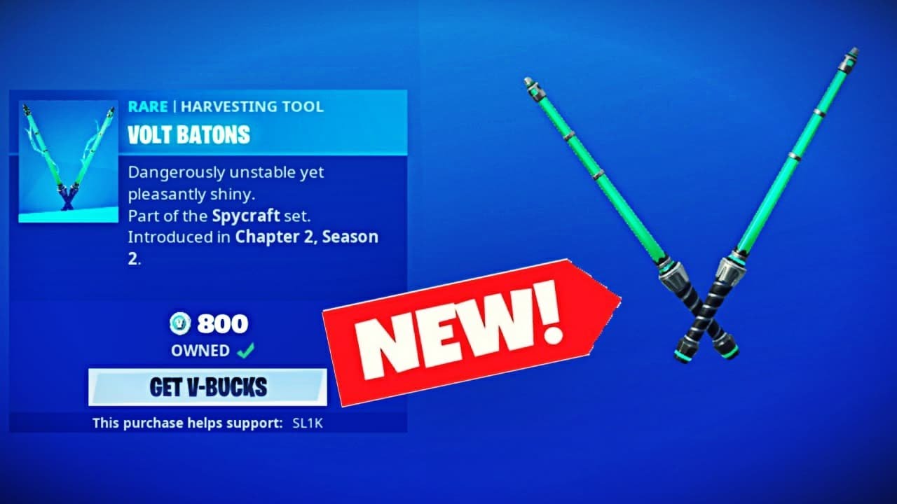 NEW VOLT BATONS PICKAXE NEW FORTNITE ITEM SHOP - YouTube