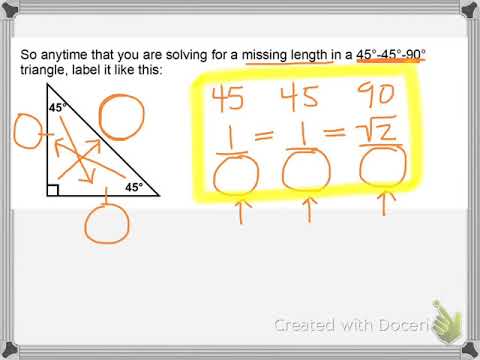 Special Right Triangles 45-45-90 - YouTube
