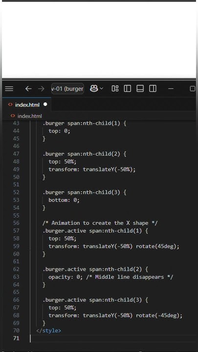 Animated Hamburger Icon Html Css Javascript Youtube
