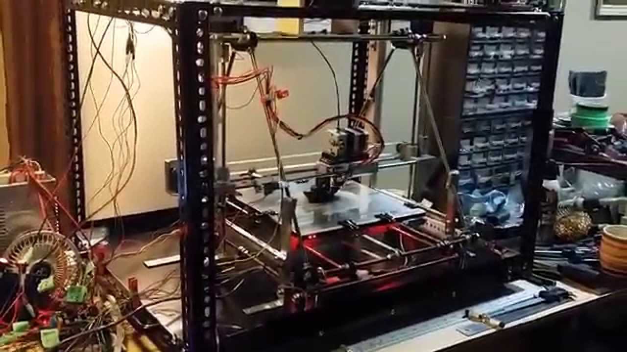 12x12 RepRap Mendel Prusa 3D Printer First Test Print - YouTube