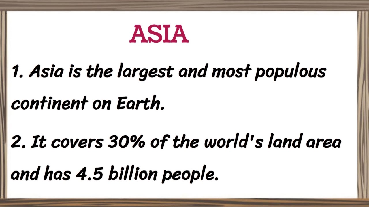 FEW LINES ON ASIA/ TEN/ TEN LINES ON ASIA/ ESSAY ON ASIA - YouTube