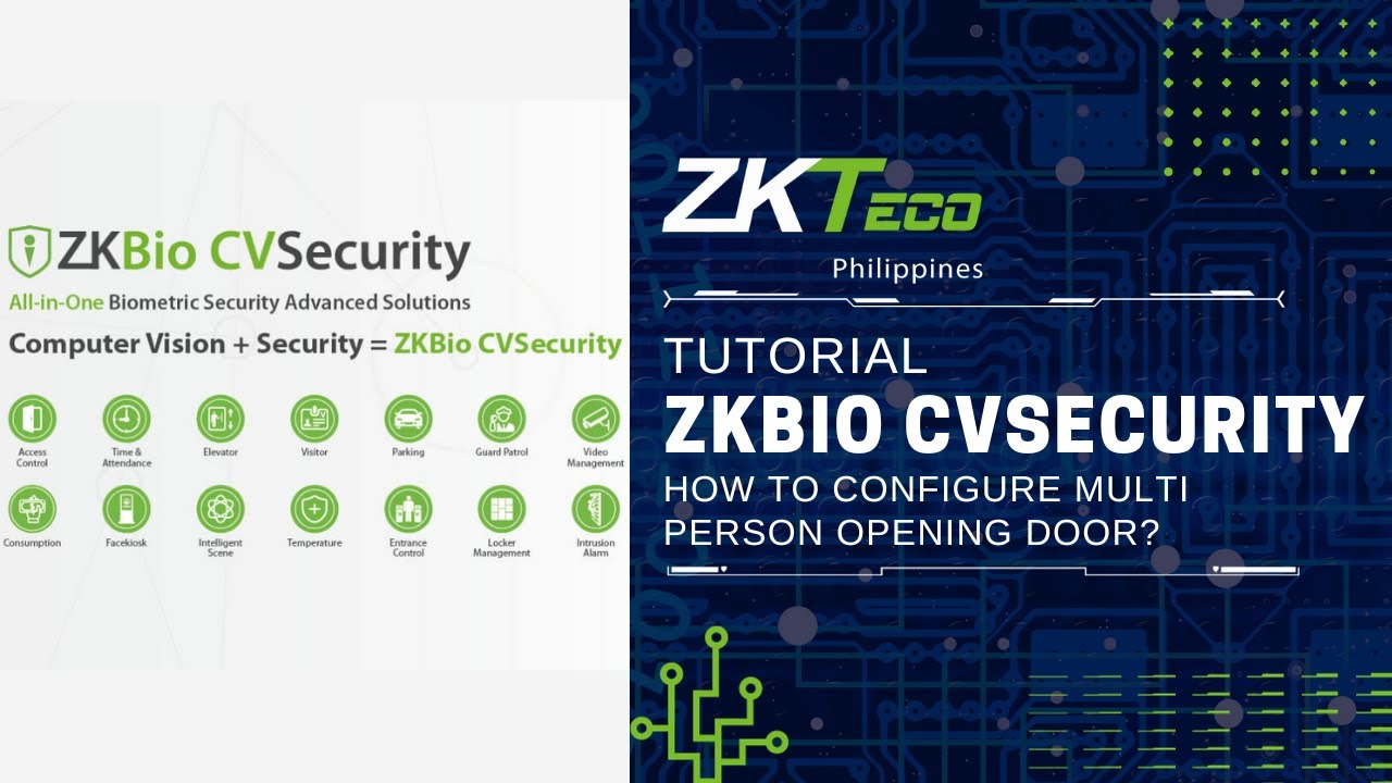 ZKBio CVSecurity Tutorial | How to Configure Multi Person Opening Door? - YouTube