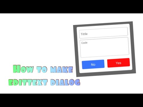 how to make edittext dialog in Sketchware blocks available in telegram channel Dream Gaming YT ...