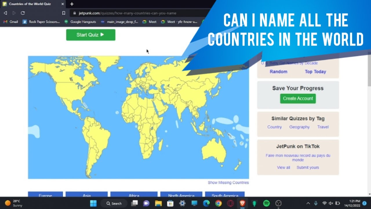 Can I Guess All 196 Countries In The World? - YouTube