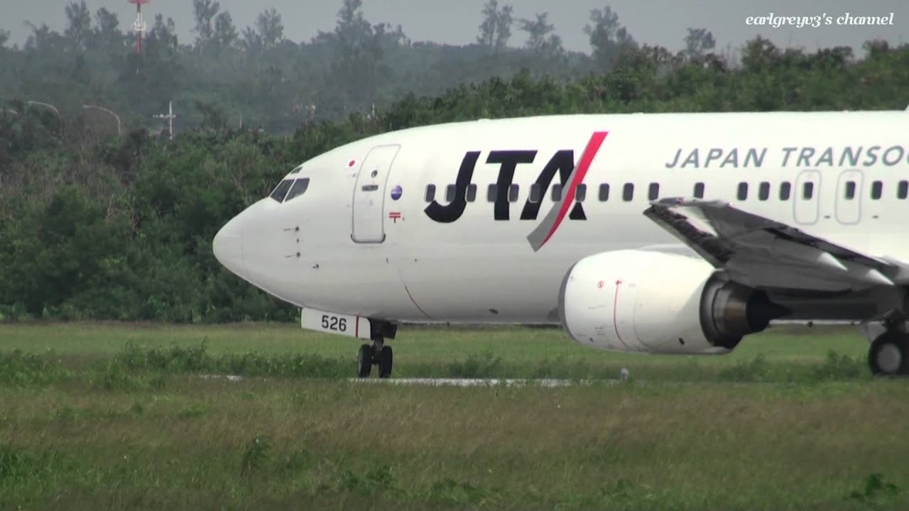 宮古空港 Japan TransOcean Air (JTA/JAL) Boeing 737-400 JA8526 離陸 2011.10.16 - YouTube