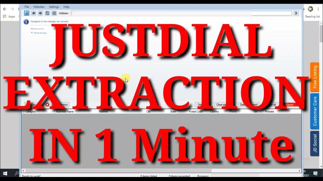 JD Extractor Software | Extract Data In 1 Minute | Just Dial Extraction Process - YouTube