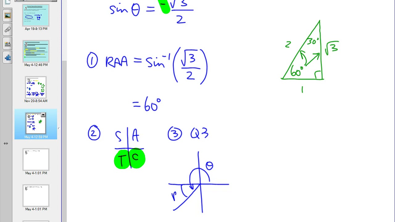 MCR3U - Trig 08vt - Solving Trig Equations - YouTube