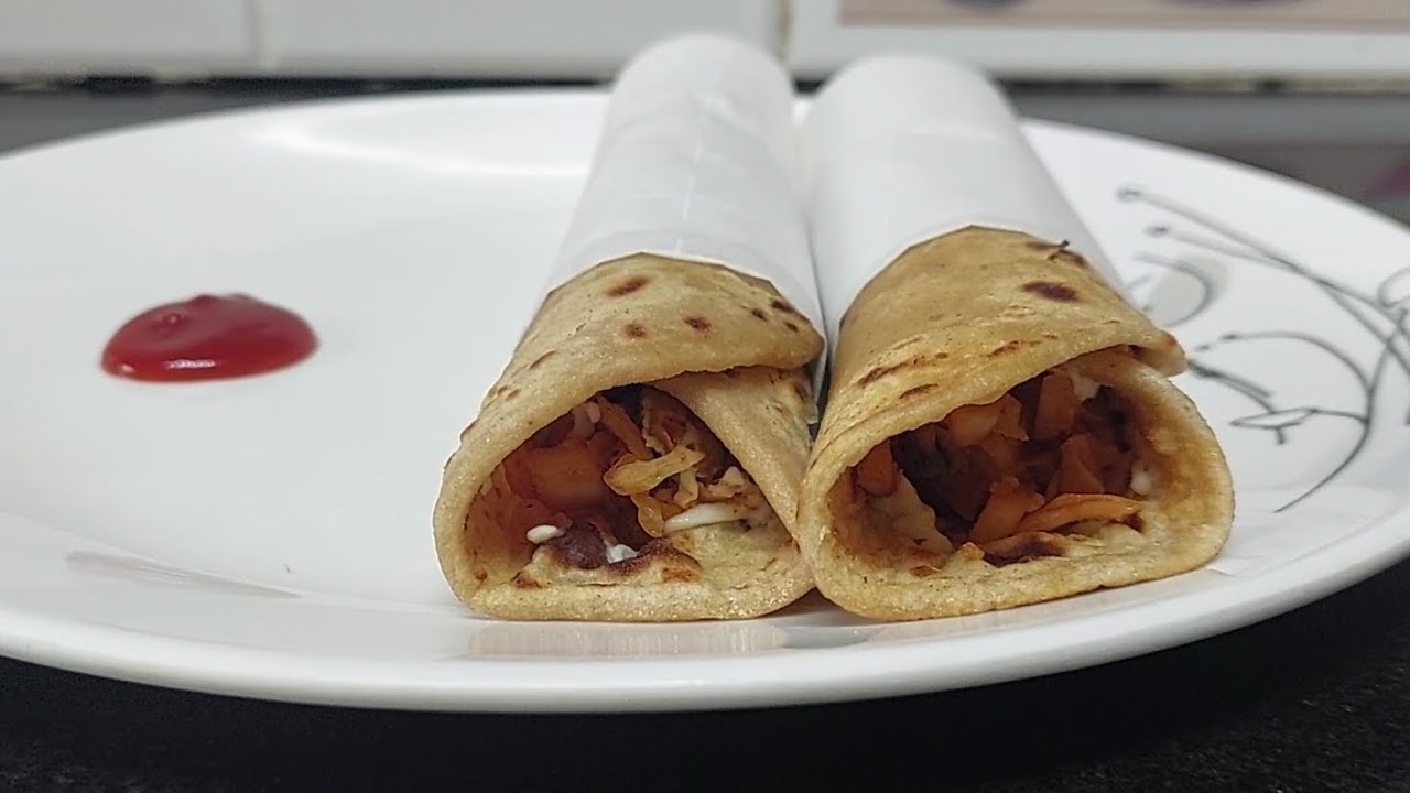 Healthy Chapati Roll | No Maida Chapati Vegetable Roll - YouTube