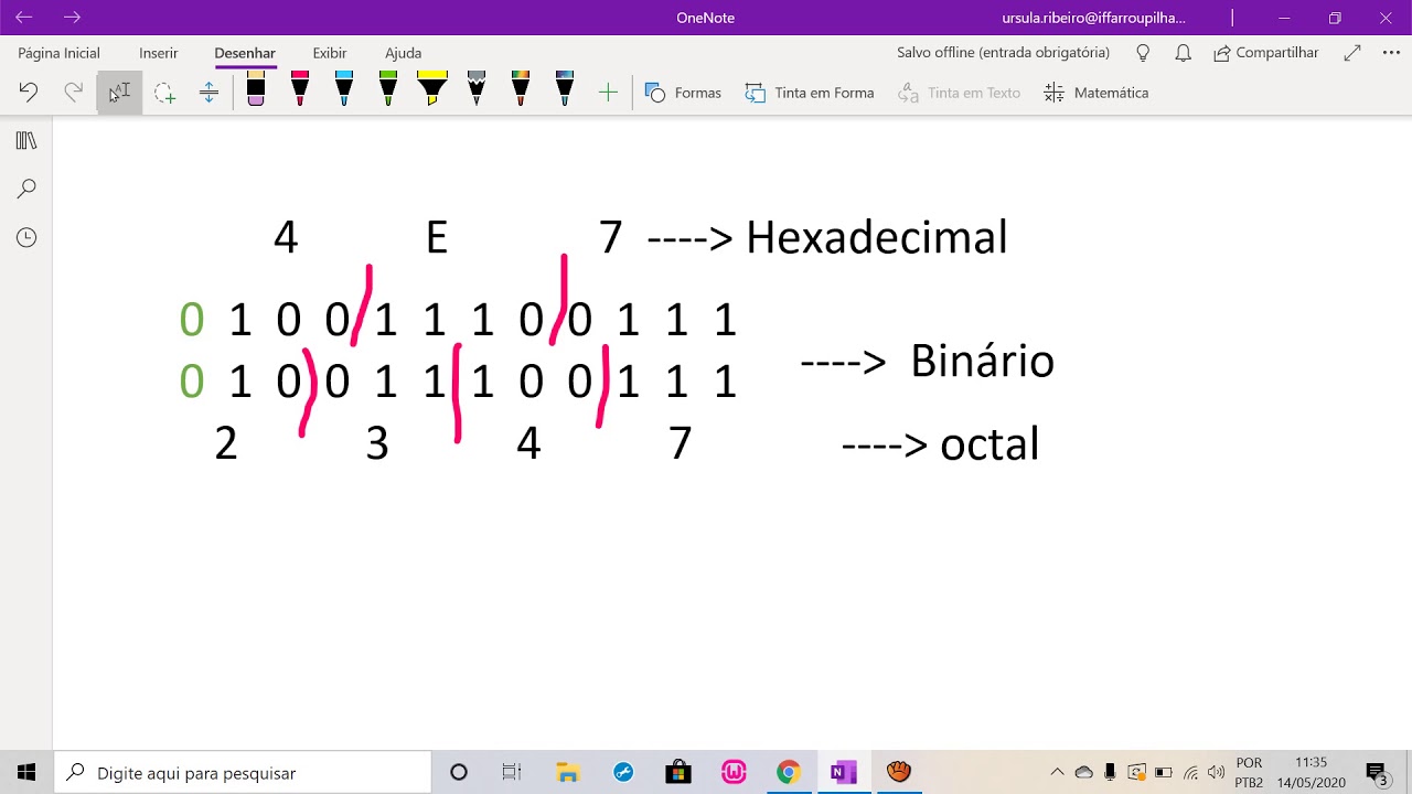 Mais um exemplo de conversão hexadecimal para octal e octal para ...