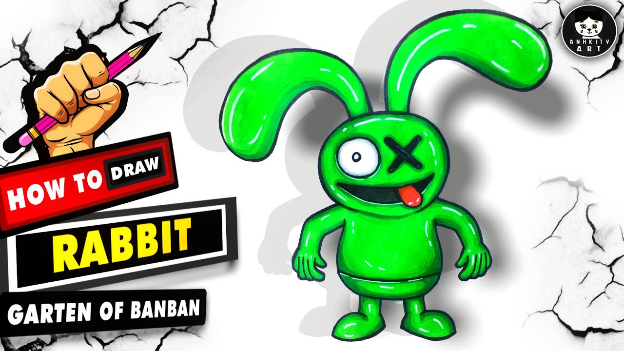 How To Draw RABBIT BIG EARS - Garten of Banban 4 - Easy Drawing ...