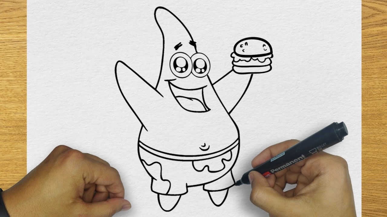 HOW TO DRAW PATRICK STAR STEP BY STEP | DRAWING PATRICK FROM SPONGEBOB ...
