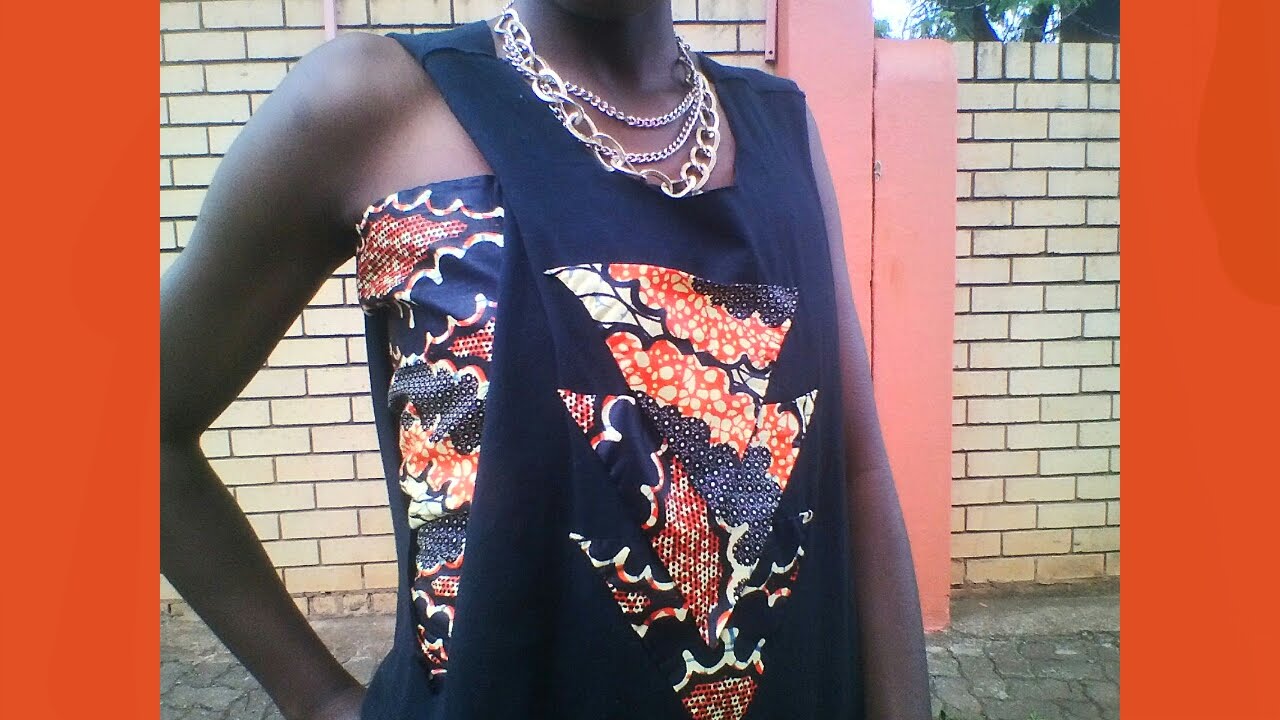 DIY dropped armhole tanktop from tshirt + african bandeau top tutorial ...