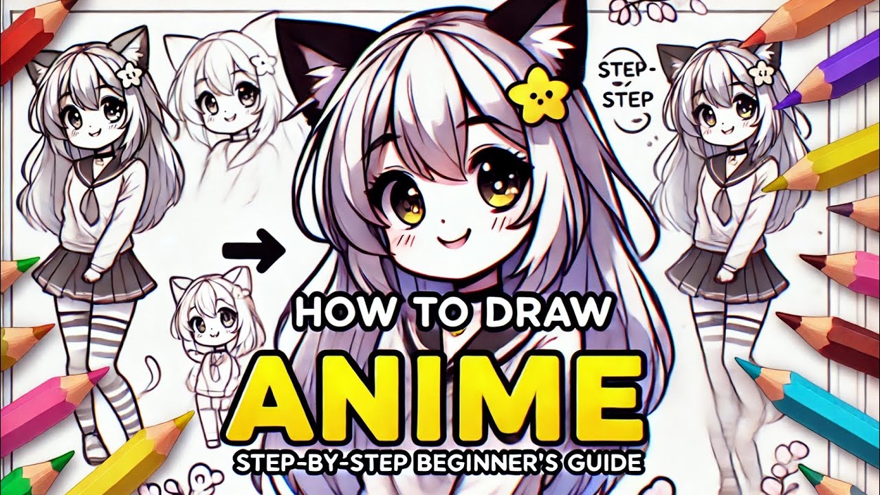 Beginner's Guide | Drawing an Anime Cat Girl | Step by Step #anime # ...