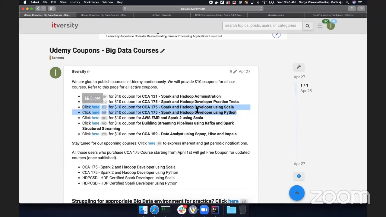 Free Event - Processing JSON Data at Scale using Spark 2 - YouTube