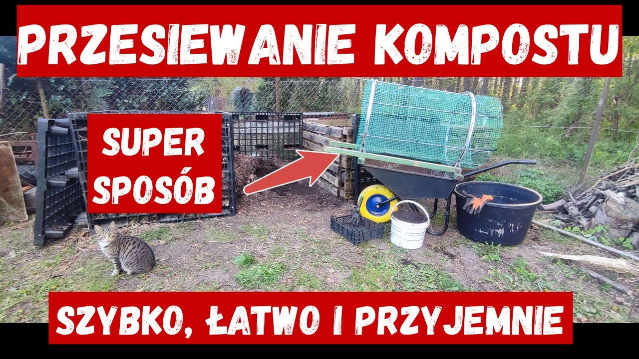 Obrotowe sito do kompostu. Jak łatwo przesiewać kompost. Szybki sposób ...