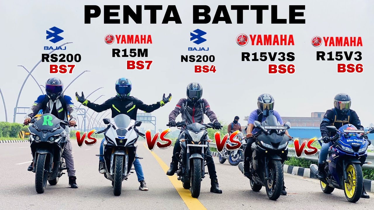 pulsar rs 200 bs7 vs YZF R15m bs7 vs pulsar ns 200 vs YZF R15v3s vs YZF ...