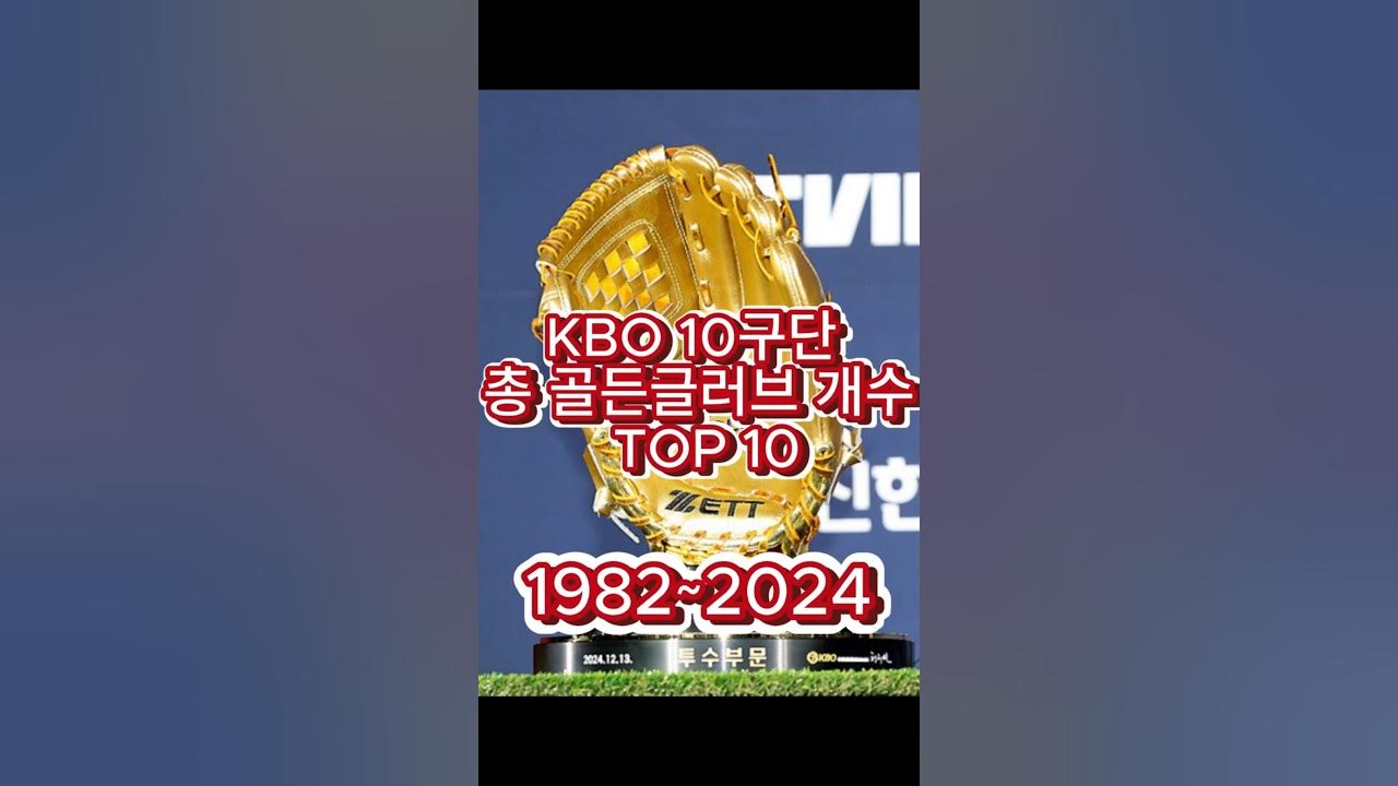KBO 10구단 총 골든글러브 개수 TOP 10 (1982년~ 2024년) - YouTube