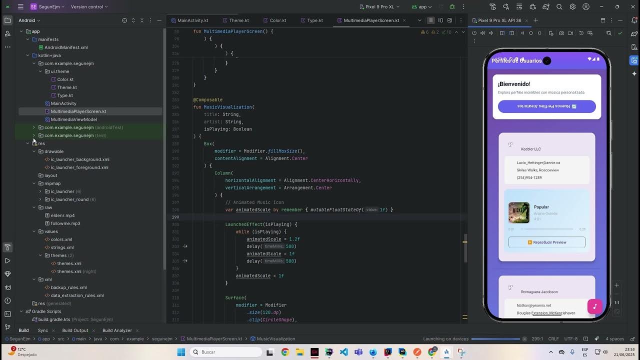 App android studio APIs Y reproductor multimedia - YouTube