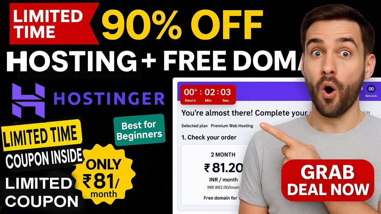 Hostinger Coupon Code 2025 | Free Domain | premium web hosting promo ...