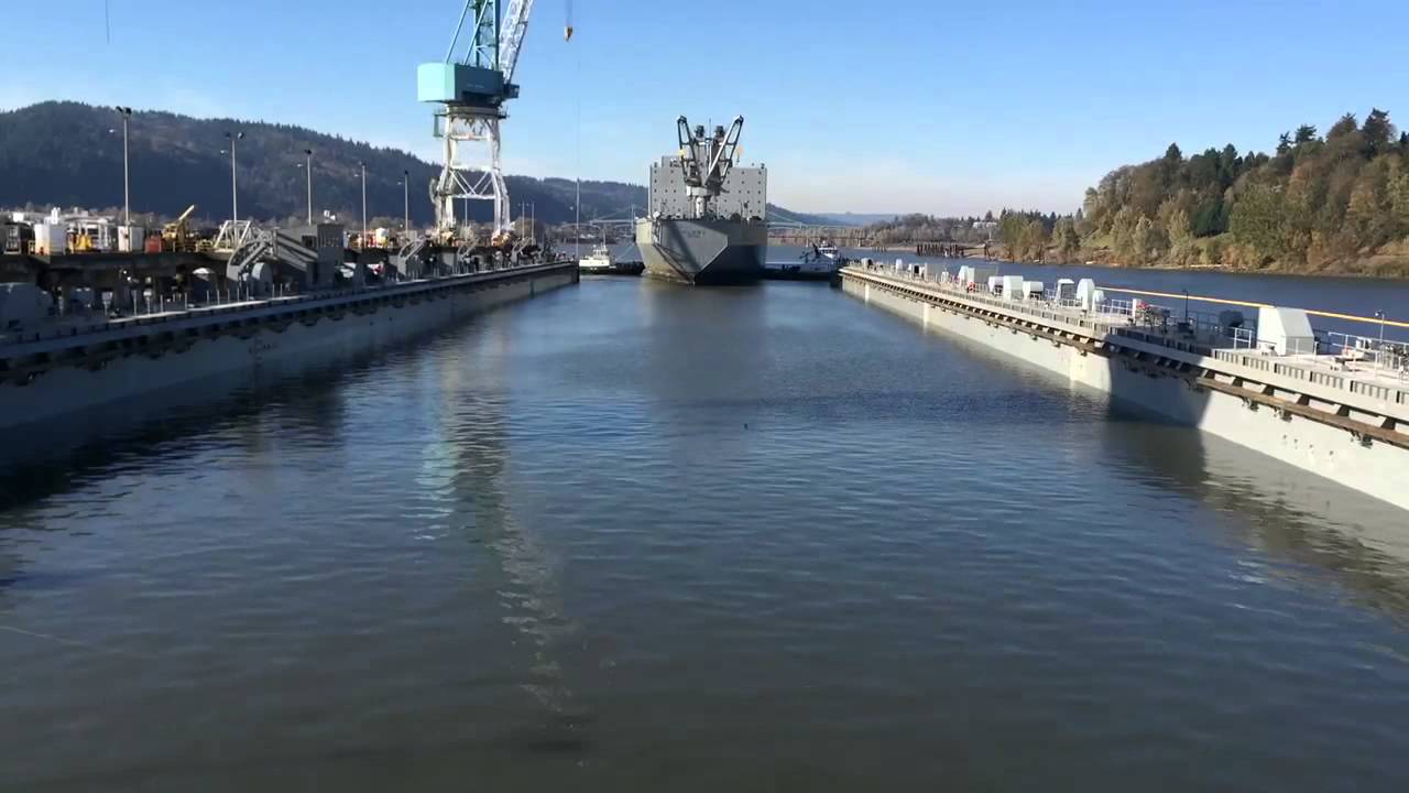 North America's biggest drydock gets it's first ship the SS Algol - YouTube