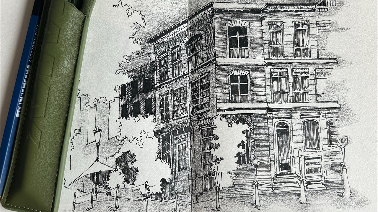urban sketch| fast sketch| tutorial drawing - YouTube