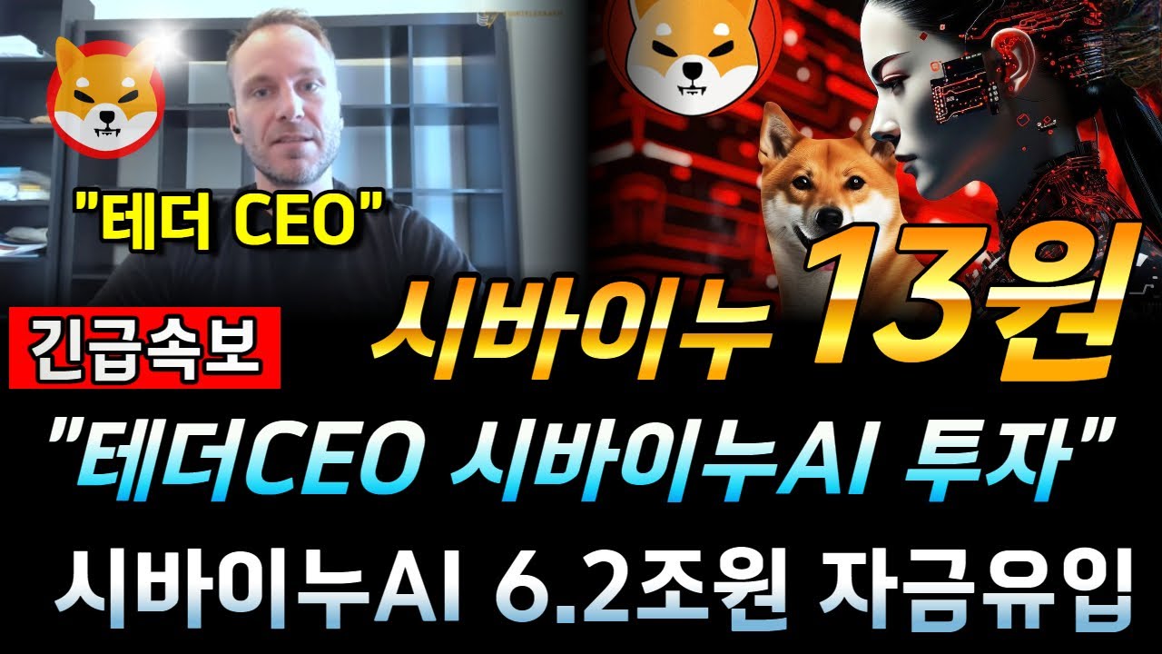 시바이누 코인 시바이누 Ai 블랙록보다 거대한기업 테더의 Ai투자 받는다 시바이누 호재 시바이누 전망 시바이누 급등