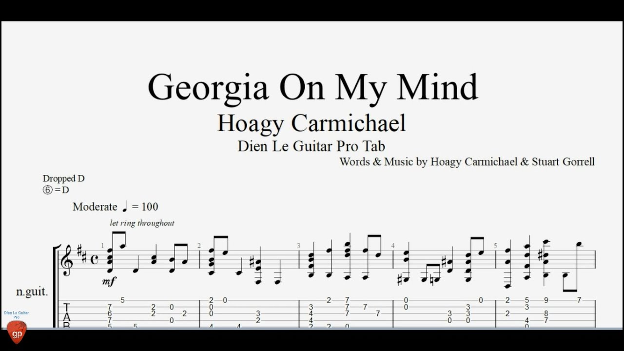 Georgia on My Mind - Guitar Tutorial + TAB - YouTube