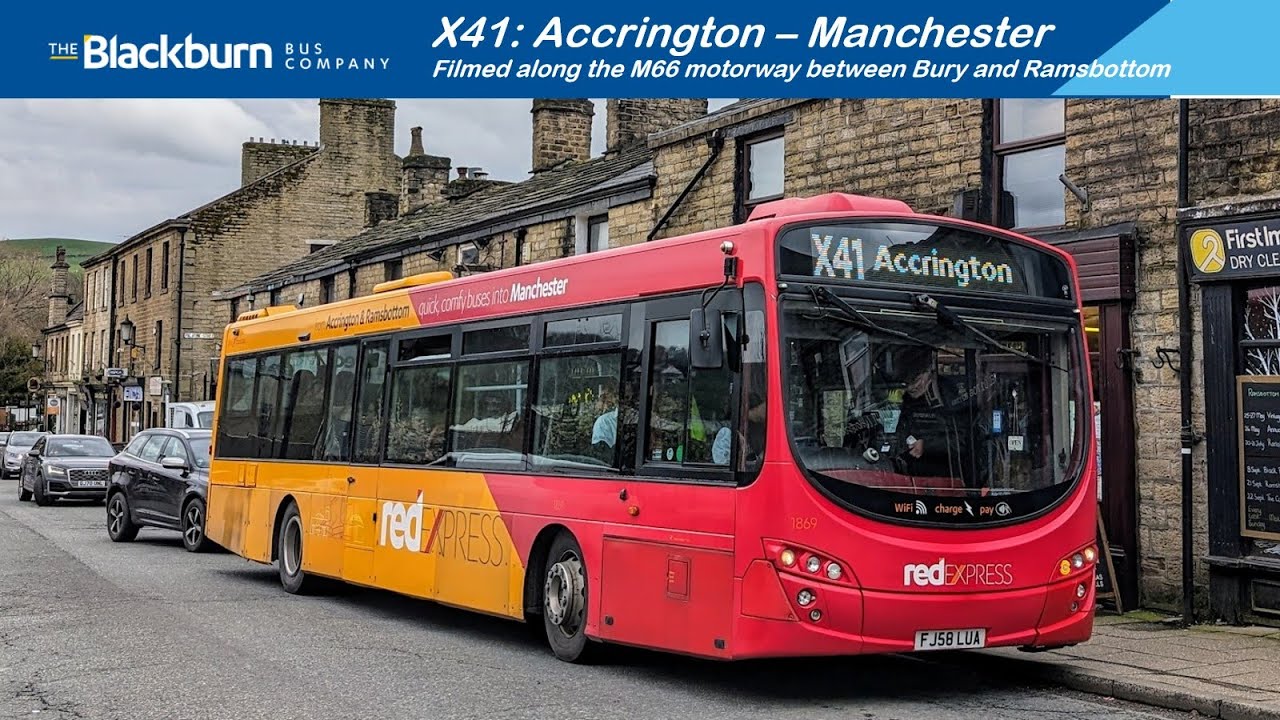 Motorway thrash! Blackburn Bus Company X41 service along the M66 ...