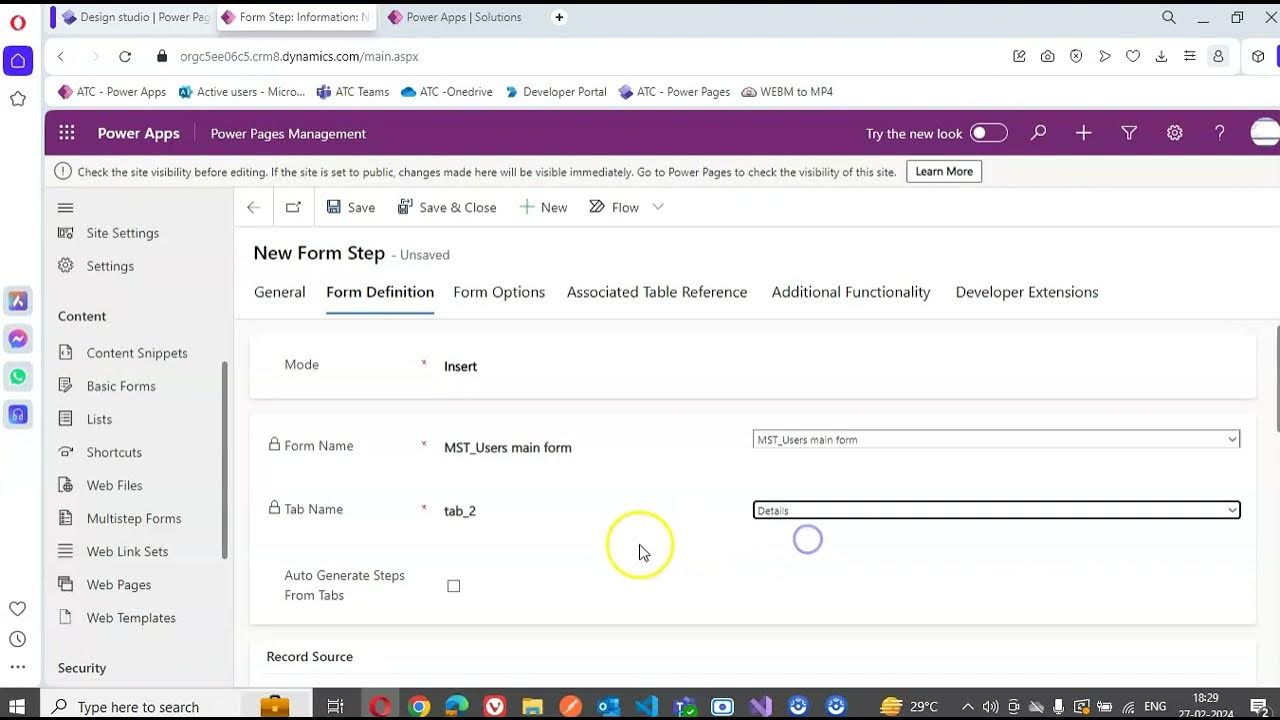 Lesson577 - Power Pages - MultiStep Form using Tabs- Power Apps 1000 Videos - YouTube