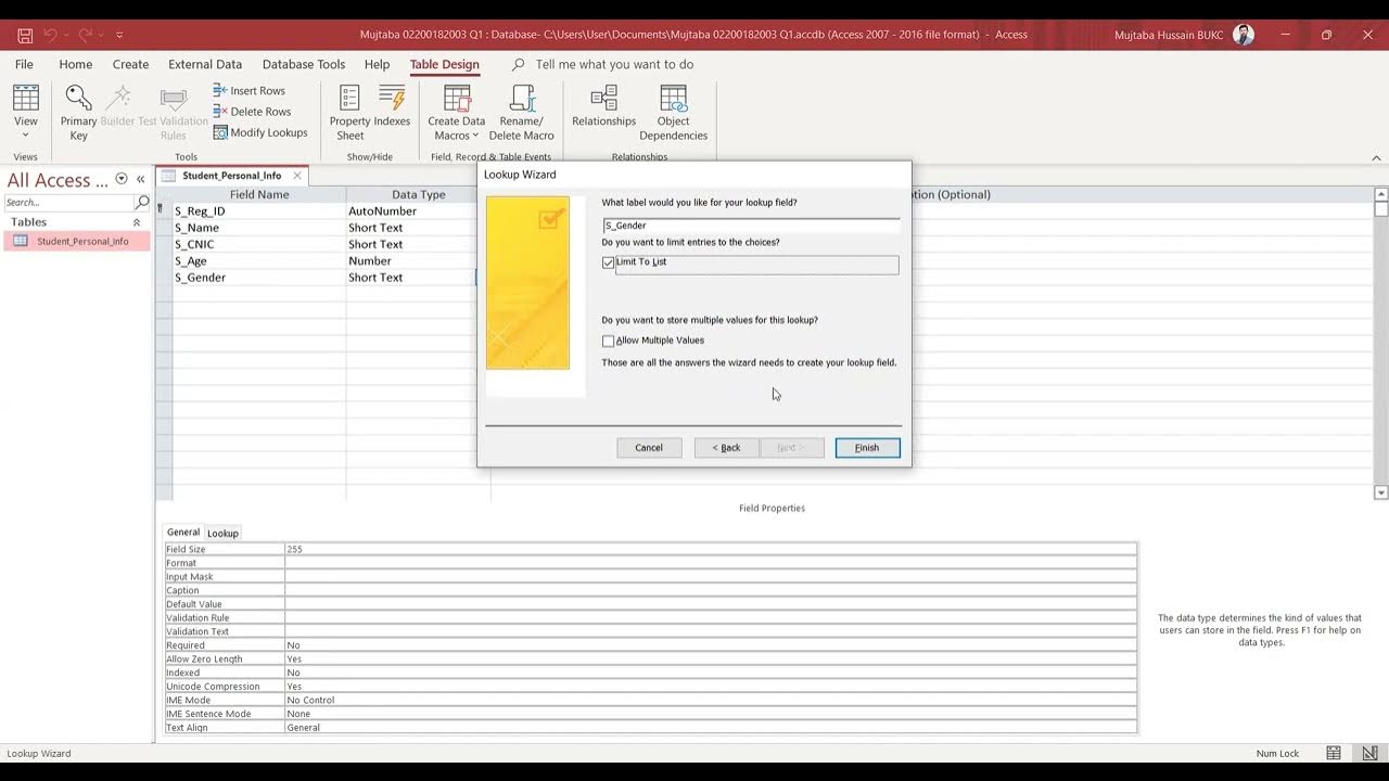 MS ACCESS Beginner level BBA 1 - YouTube